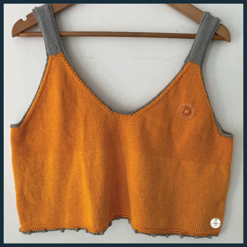 Yellow Cropped Tank Top - This Knitting Bee
